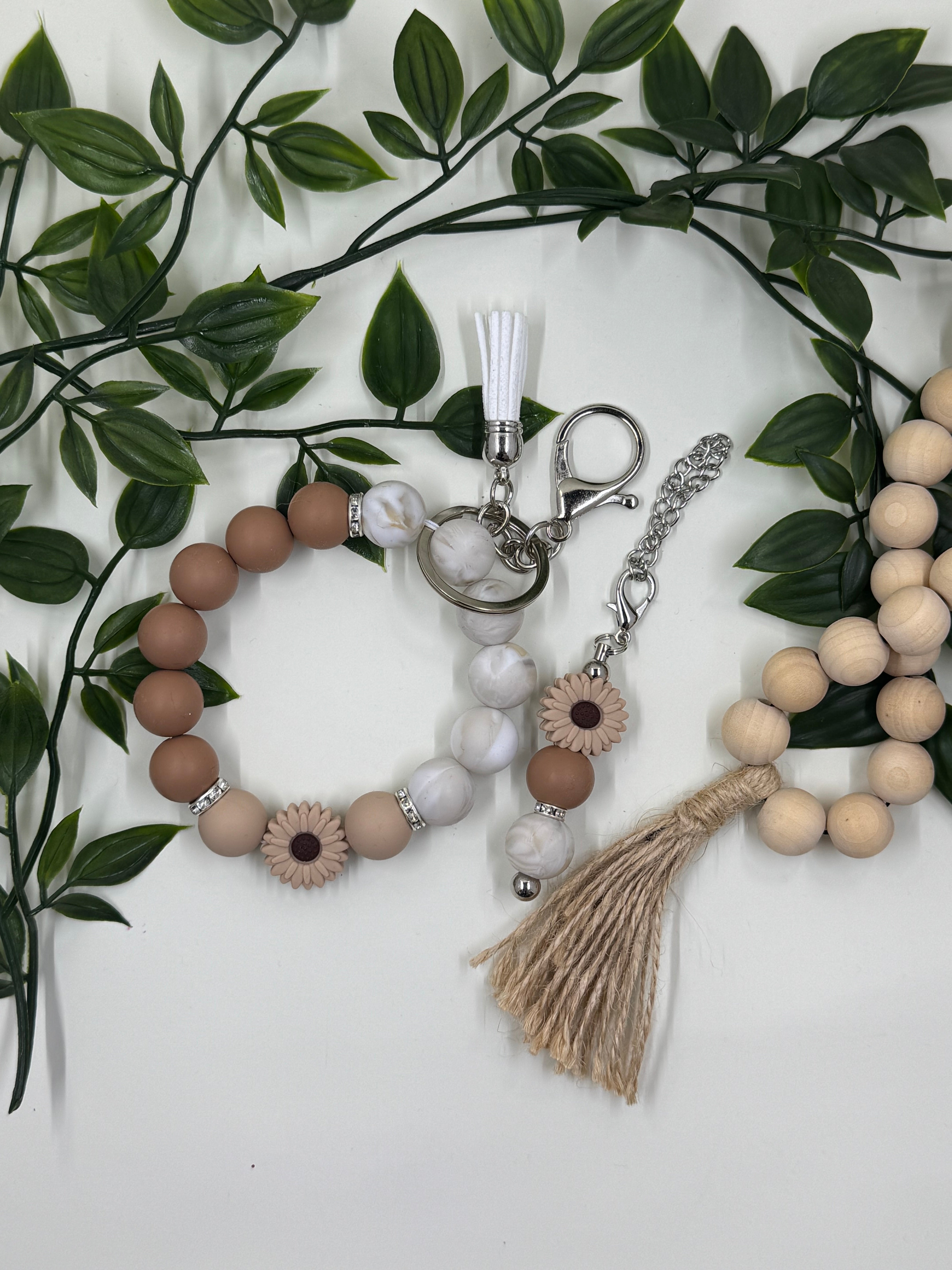 Matching Beaded Wristlet & Bottle Keyring Set – JL Creations and Designs